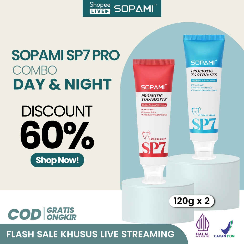 Jual SOPAMI SP7 Pro Pasta Gigi Pemutih dan Kesehatan Gusi Combo Bundle ...