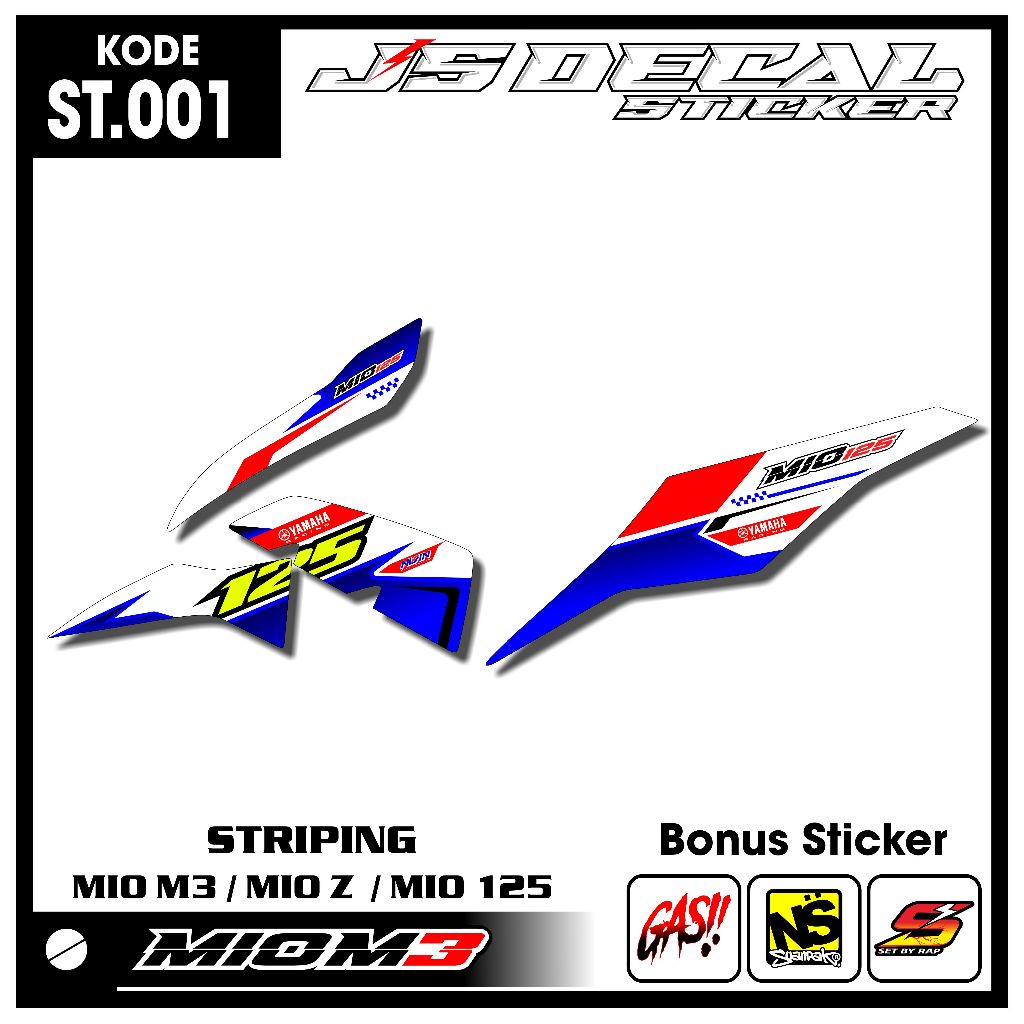 Jual Striping mio m3 (ST.001) - sticker mio m3 - stiker mio m3 - decal ...