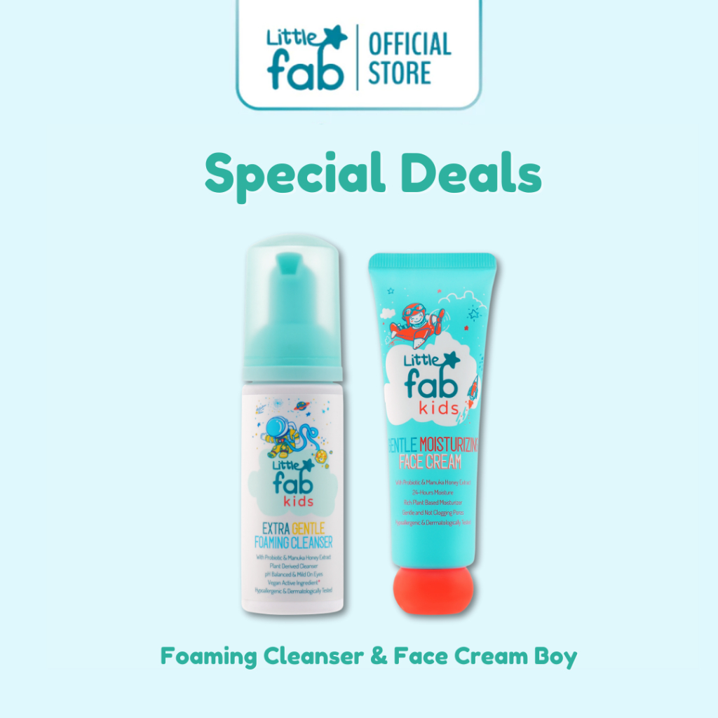 Jual Little Fab Kids - Bundling Foaming Cleanser & Face Cream Boy ...