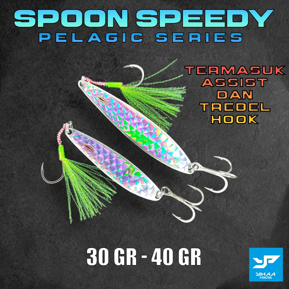 Jual Yihaa Pancing Umpan Pancing Lure Spoon Bentuk Speedy Trebel Hook ...