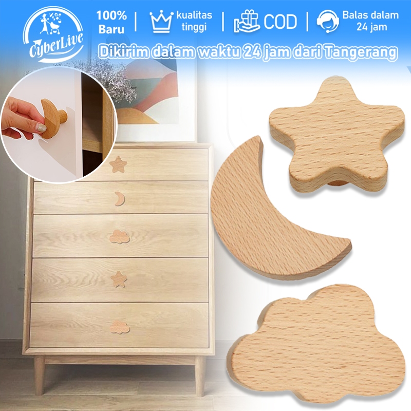 Jual Door Knob Kids Handle Star Cloud Moon Tarikan Pintu Lemari Kayu ...