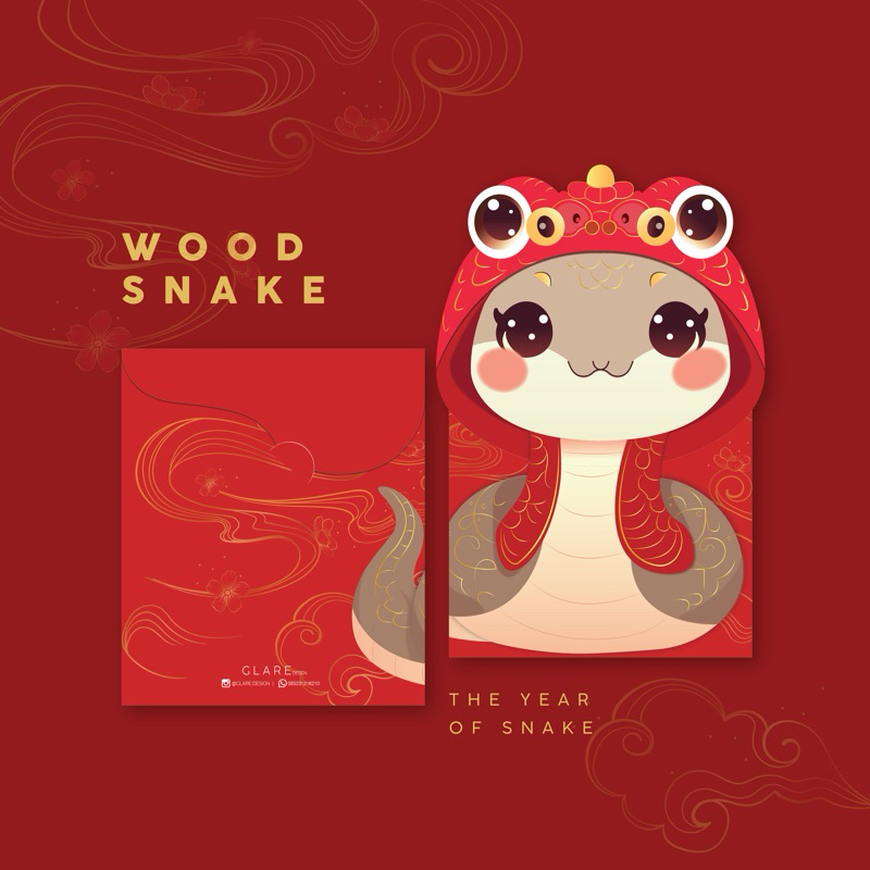 Jual Angpao Shio Ular Imlek 2025 | Angpao Ular Kayu Chinese New Year ...