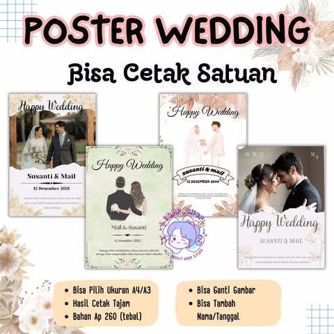 Jual POSTER PERKAWINAN PENGANTIN WEDDING | Shopee Indonesia