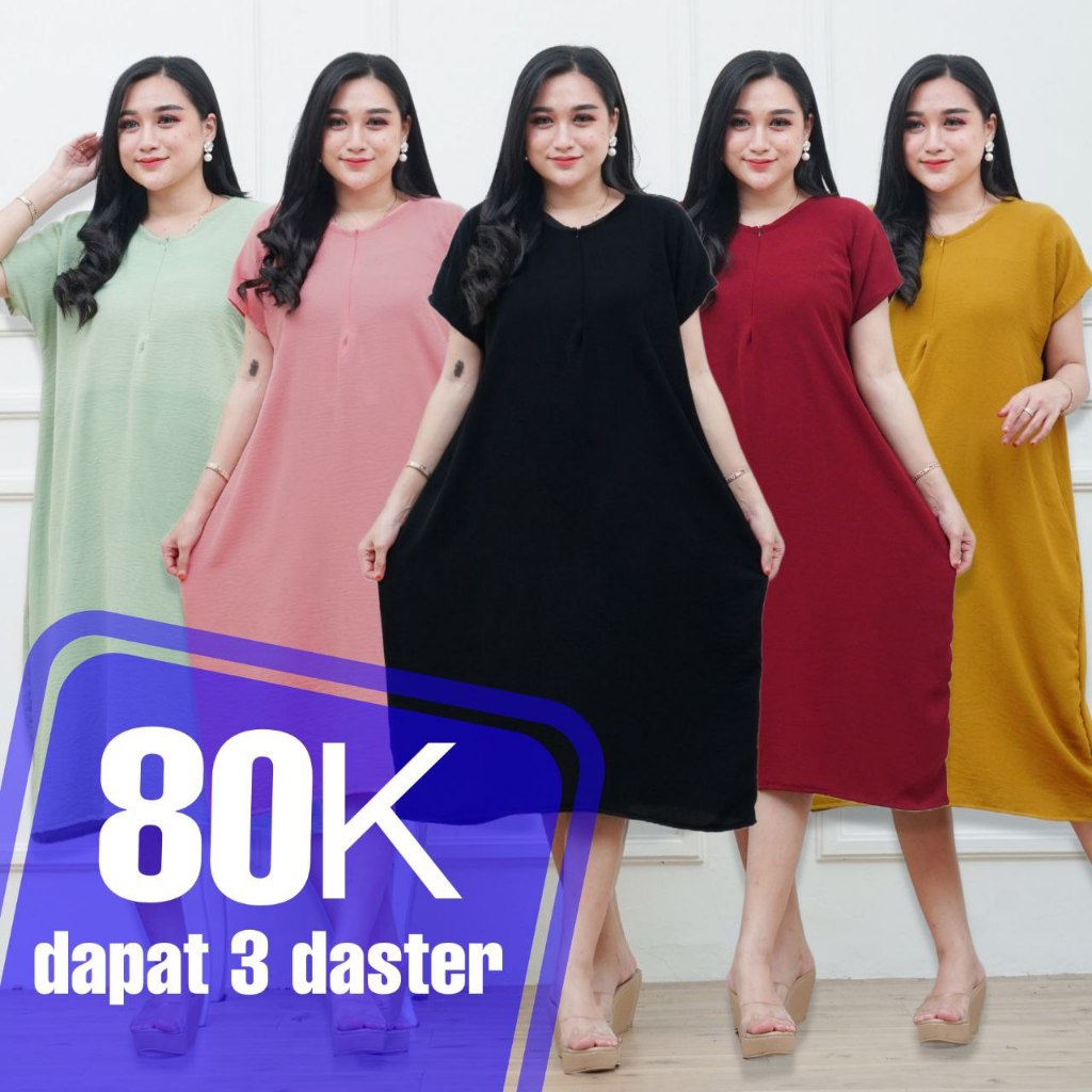 Jual Daster polos warna flow premium cringkel adem 100k dpt 3 | Shopee ...