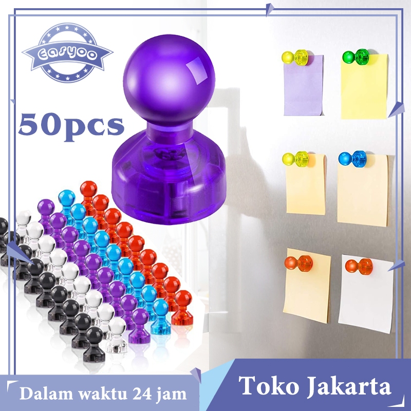 Jual 50pcs Magnetic Pin Kantor Pin Whiteboard Kulkas Papan Tulis High ...
