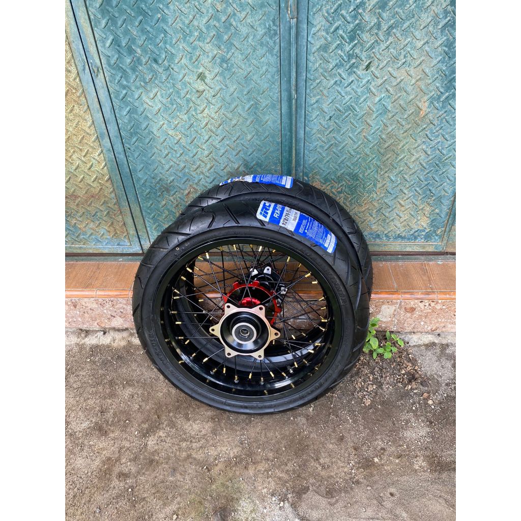 Jual Velg Supermoto CRF Ban IRC baru Ring 17 Wheelset SUMO Honda CRF ...