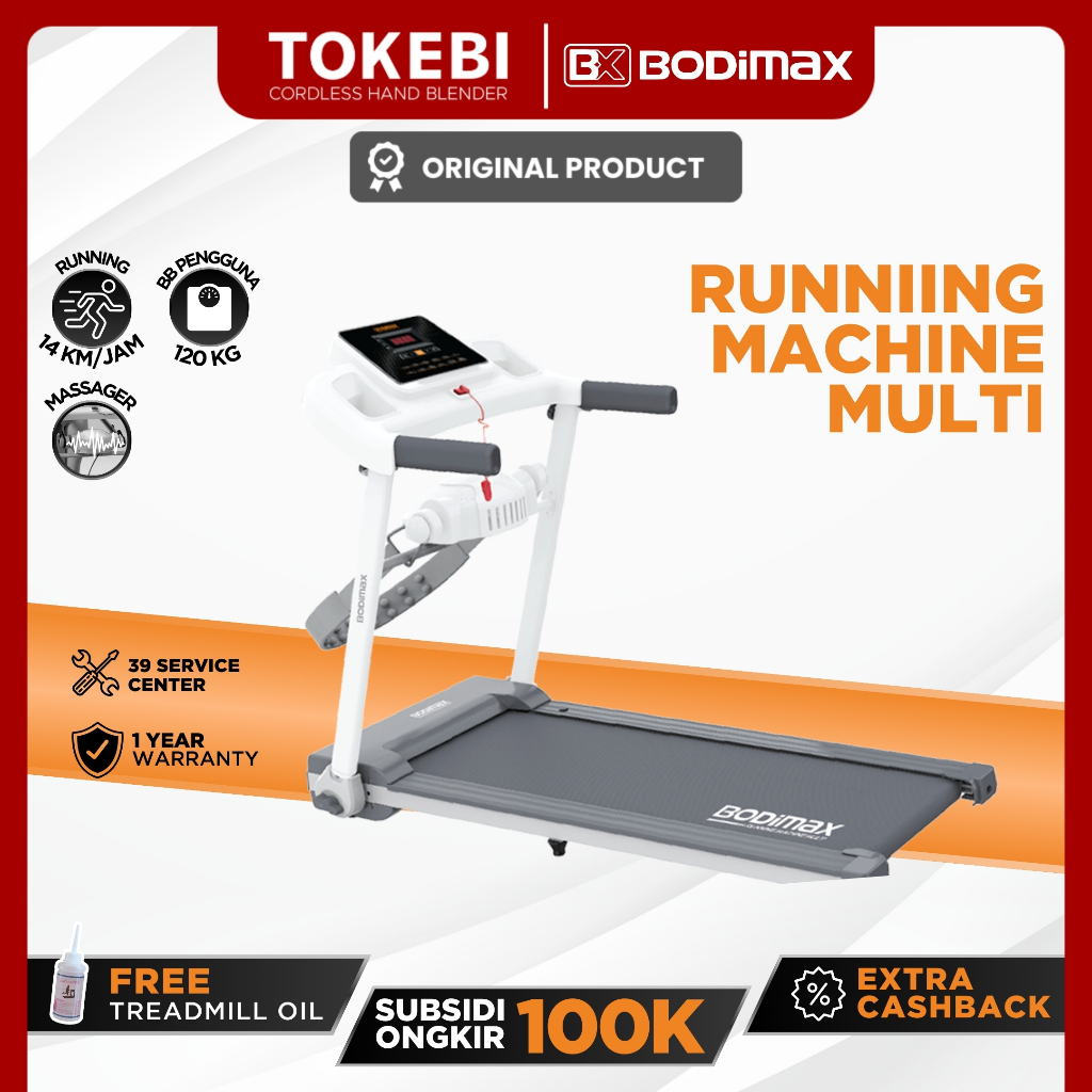 Jual BODIMAX RUNNING MACHINE MULTI – FOLDING TREADMILL / GYM | Shopee ...