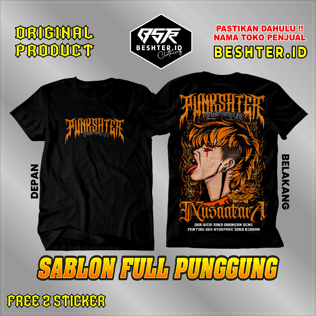 Jual Kaos PUNKSHTER Full Punggung V1 - Bisa Custom Nama Kota - Kaos ...