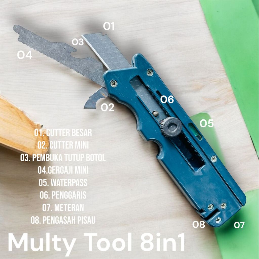 Jual 8 in 1 Cutter Alat Pemotong Pisau Multifungsi Multy Tools Pisau ...