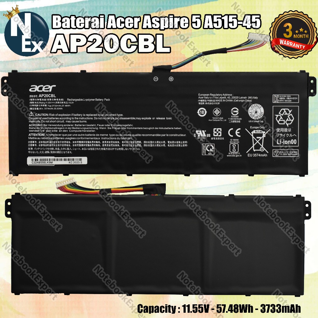 Jual Baterai Acer Aspire 5 A515-45 7 A715-42G Swift 3 SF314-511 AP20CBL ...