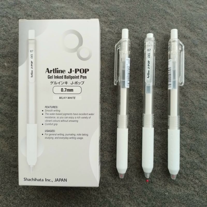 Jual Pulpen Gel Pen Artline J-POP EGB-S260-07 White 0.7mm ( 12 Pcs ...
