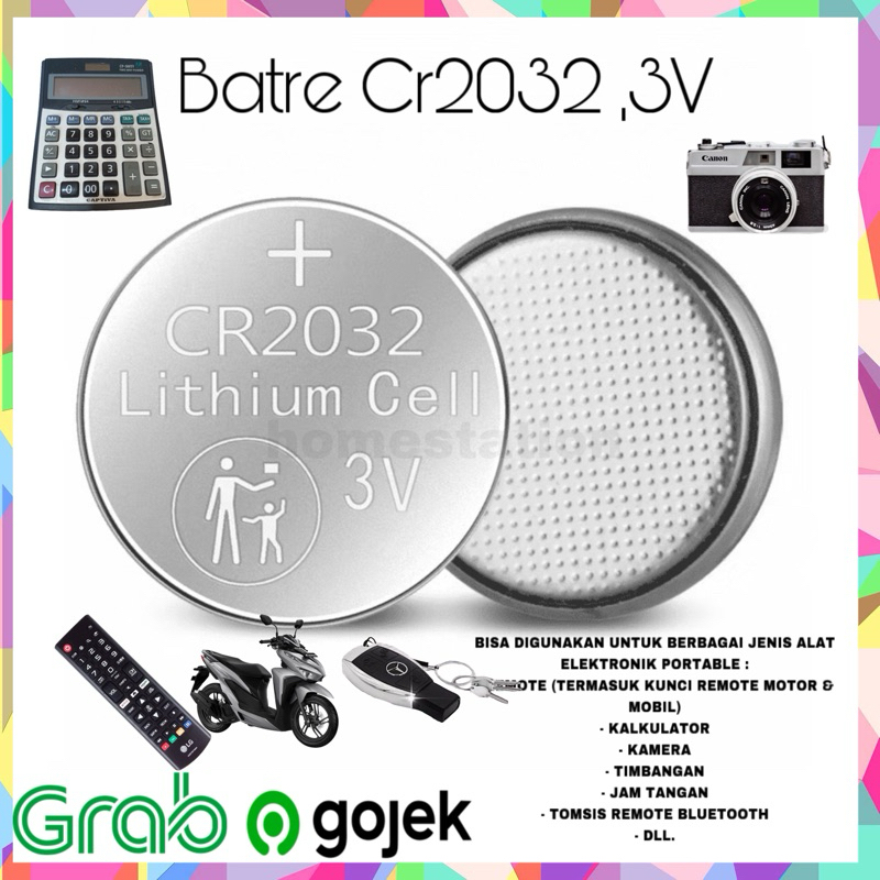 Jual Baterai CR2032 Biru Lithium 3V Battery Kancing Koin CR-2032 Kalkulator Jam Tangan Remote ...
