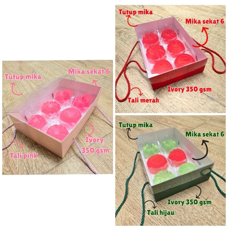 Jual 10 PC BOX KOTAK MIKA MINI PUDING SEKAT 6 24X16X7 CM BOX KUE ...
