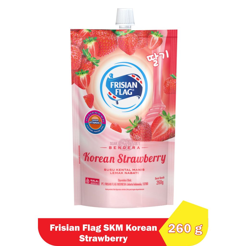 Jual Frisian Flag Skm Korean Strawberry 260g, Coklat 280g, Putih 280g | Shopee Indonesia