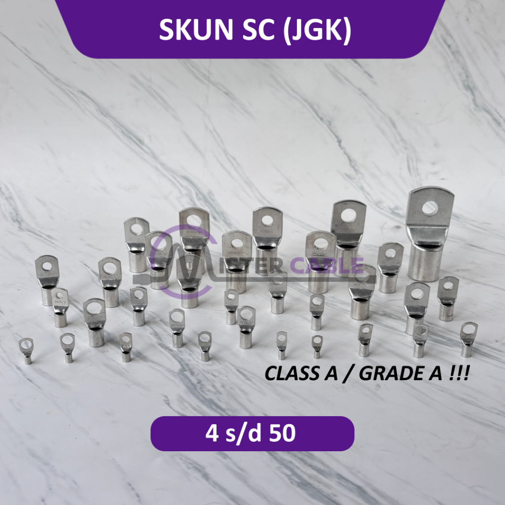 Jual Skun SC JGK 4 6 10 16 25 35 50 70 95 120 150 185 240 400 mm CU Scun Sambungan Sok Kabel ...