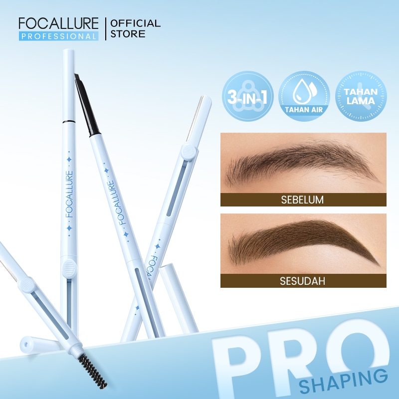 Jual FOCALLURE Pensil Alis 3-in-1 Pro-shaping Kuas & Pisau Cukur Bawaan ...