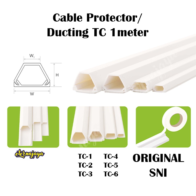 Jual FUKUSHIMA Cable Duct TC 2 3 4 5 6 Protektor Penutup Kabel 1 meter | Shopee Indonesia