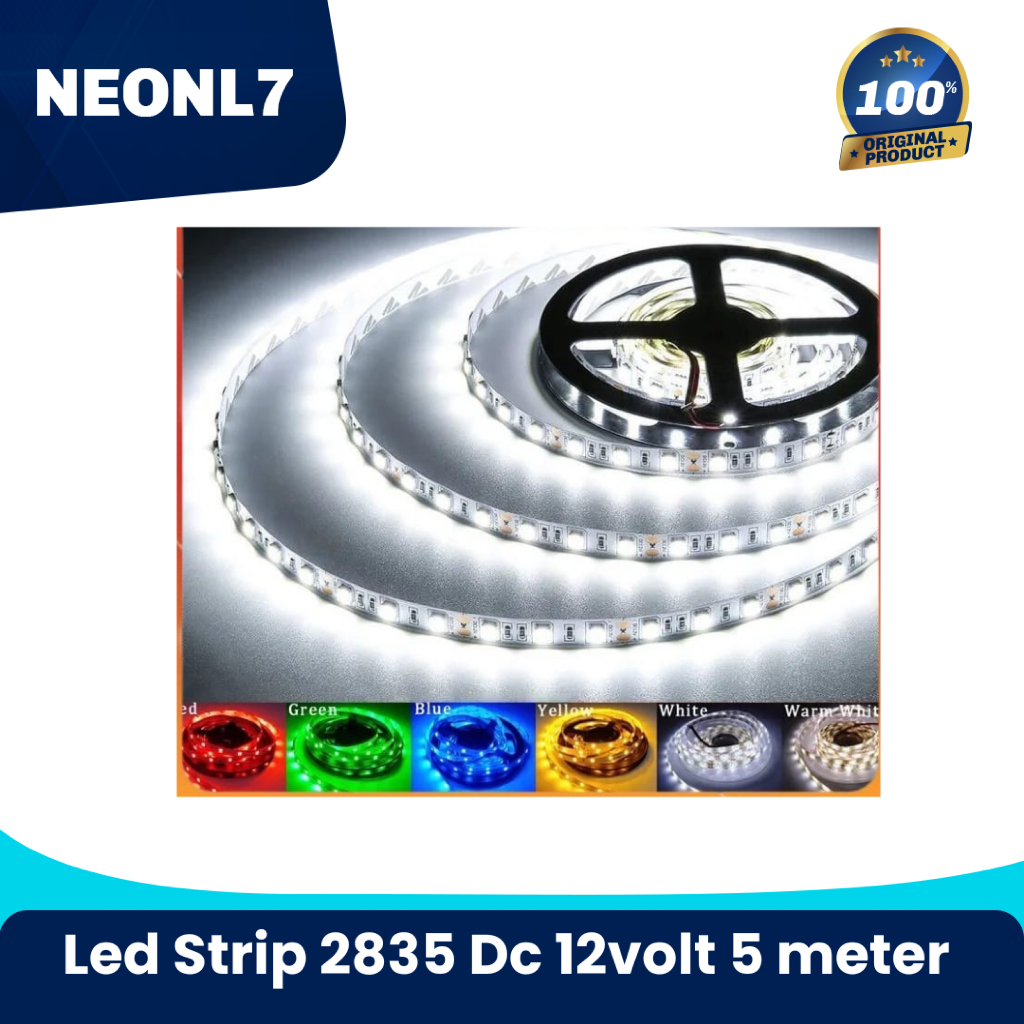 Jual LED STRIP PLAFON MATA KECIL 2835 / 12V 5 METER | Shopee Indonesia