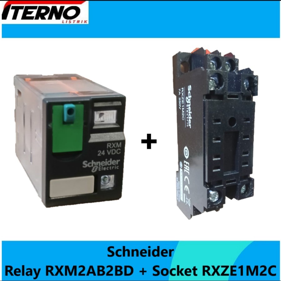 Jual RXM2AB2BD 24VDC Relay Schneider Socket RXZE1M2C Setara MY2N 8 Kaki | Shopee Indonesia