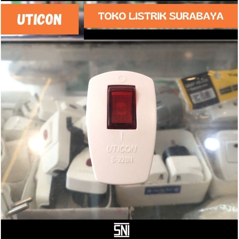 Jual Uticon Steker Arde Saklar Lampu S-228N/Colokan Listrik Switch On ...