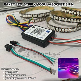 Jual PAKET LED STRIP WS2812B PLUS MODUL DMX DAN SOCKET 3 PIN PAKET ...