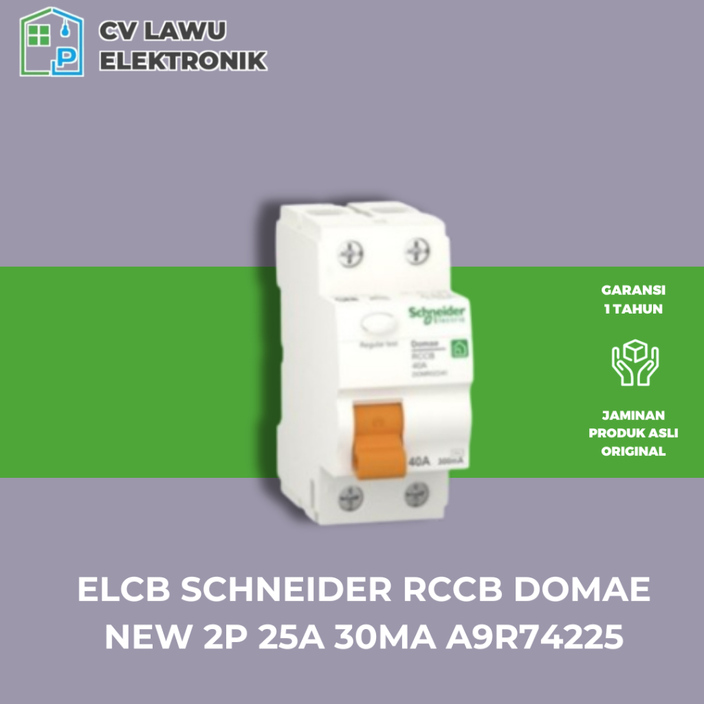 Jual ELCB SCHNEIDER RCCB DOMAE NEW 2P 25A 30MA DOMR01240 | Shopee Indonesia