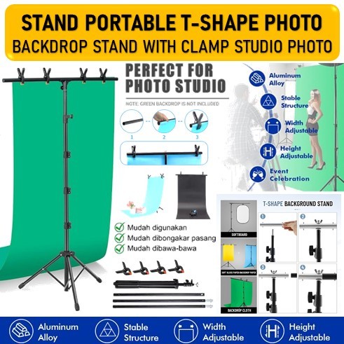 Jual Adjustable T shape Stand Background ukuran 200cm x 260cm Stand 4 ...
