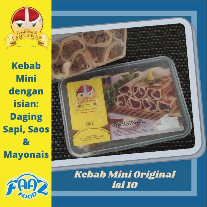 Jual Kebab Mini Original PAHLAWAN isi 10 (Kebab Frozen, Cemilan, Kebab ...