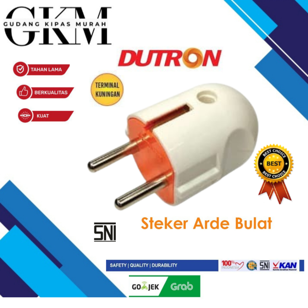 Jual DUTRON Steker Arde Bulat Oval Colokan Listrik Kuningan Grounding ...
