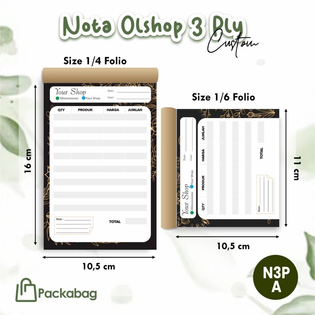 Jual NOTA OLSHOP CUSTOM LUCU 1 2 3 PLY ECER FULL COLOUR MURAH | Shopee ...