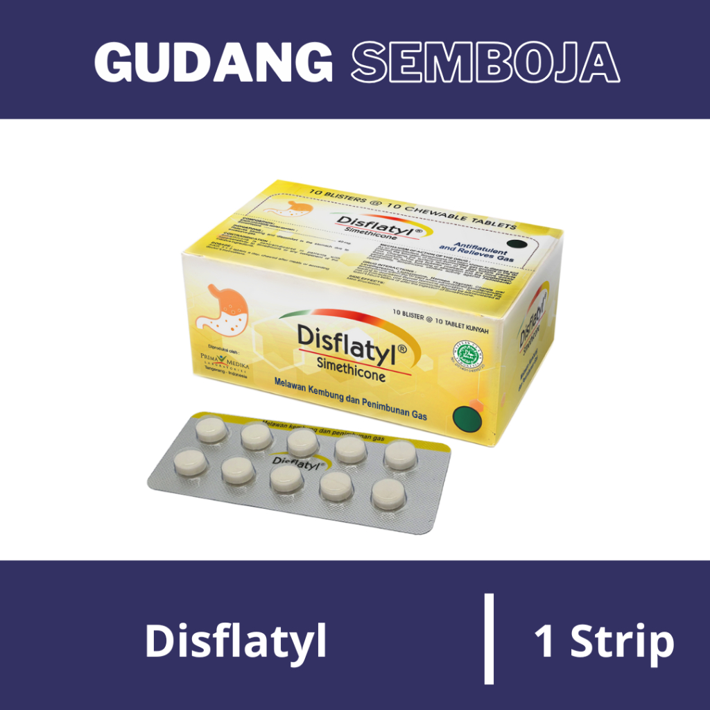 Jual Disflatyl Strip Isi 10 Tablet / Simethicone Melawan Kembung dan ...