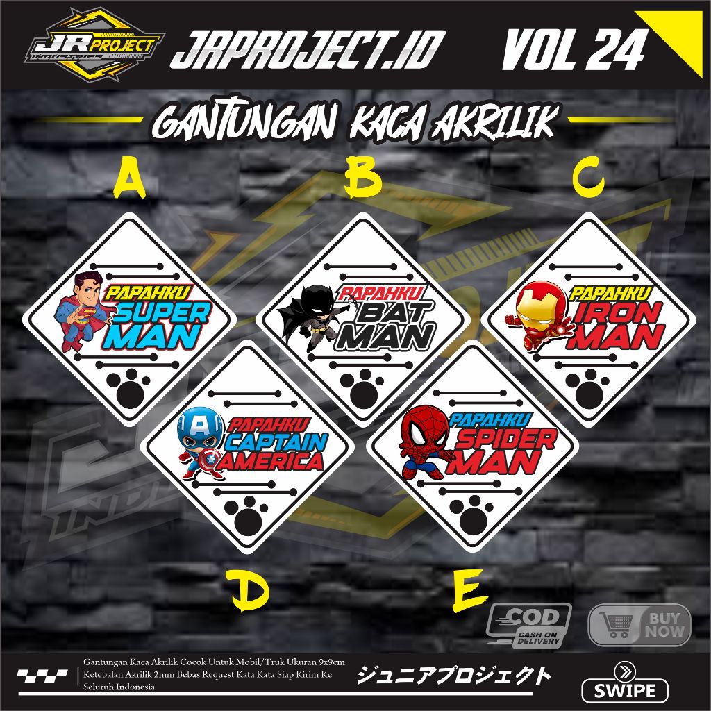 Jual (BISA COD) VARIASI GANTUNGAN KACA AKRILIK MOBIL DAN TRUCK KAEAKTER ...