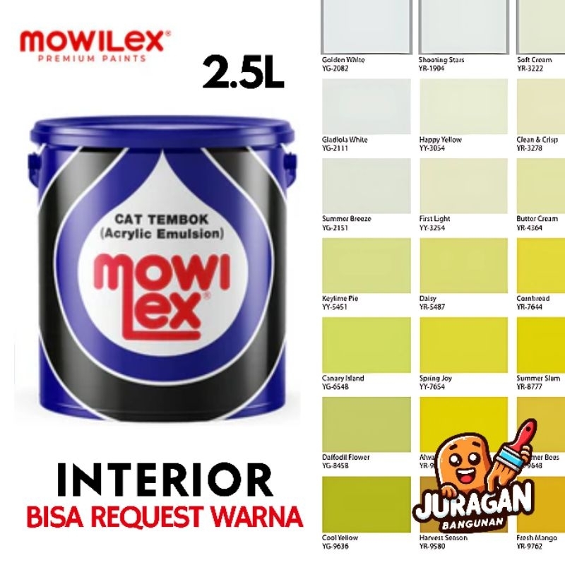 Jual MOWILEX Cat Tembok Acrylic Emulsion Interior E100 PUTIH 2.5L Bisa ...