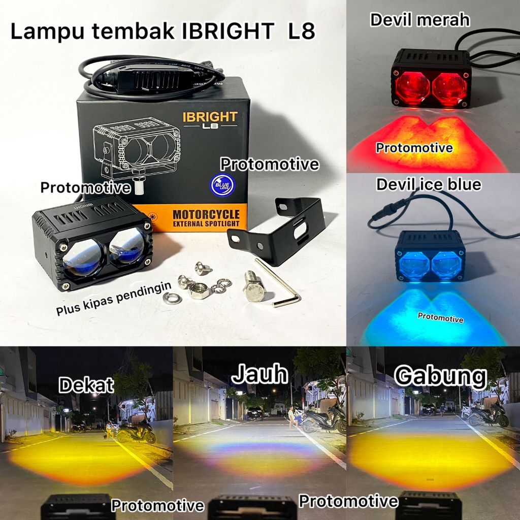 Jual IBRIGHT Lampu Tembak Laser 2Mata Original Plus kipas pendingin | Shopee Indonesia