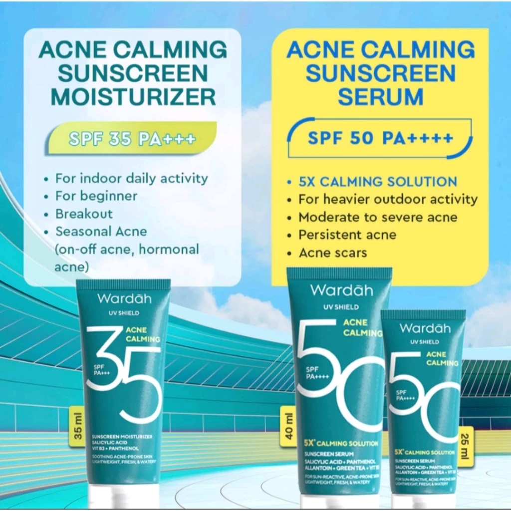Jual Wardah UV Shield Acne Calming Sunscreen Moisturizer SPF 35 PA+++ (35ml Hijau Tua) | Shopee ...