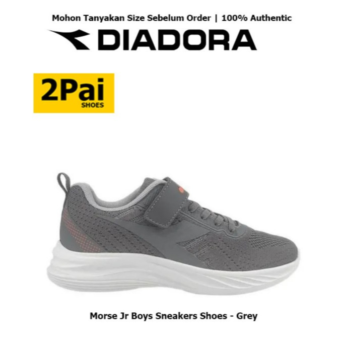 Jual Sepatu Sneakers Anak / DIADORA Morse Jr Boys Sneakers Shoes - Grey ...