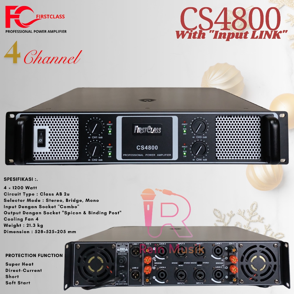 Jual Power Amplifier FirstClass CS 4800 / FC CS4800 1200w x 4 ORIGINAL | Shopee Indonesia