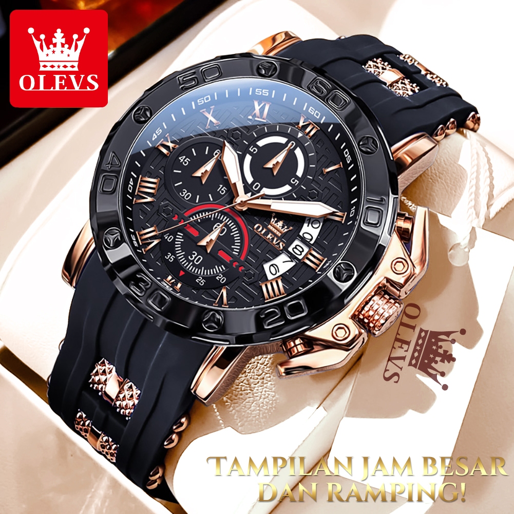 Jual OLEVS Jam Tangan Pria Original Anti Air Tahan Sport Analog Digital ...