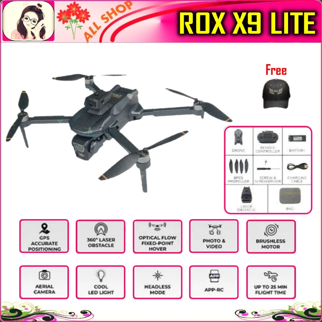 Jual ROX X9 LITE Series Drone GPS Brushless 25 Min Flight Time with ...