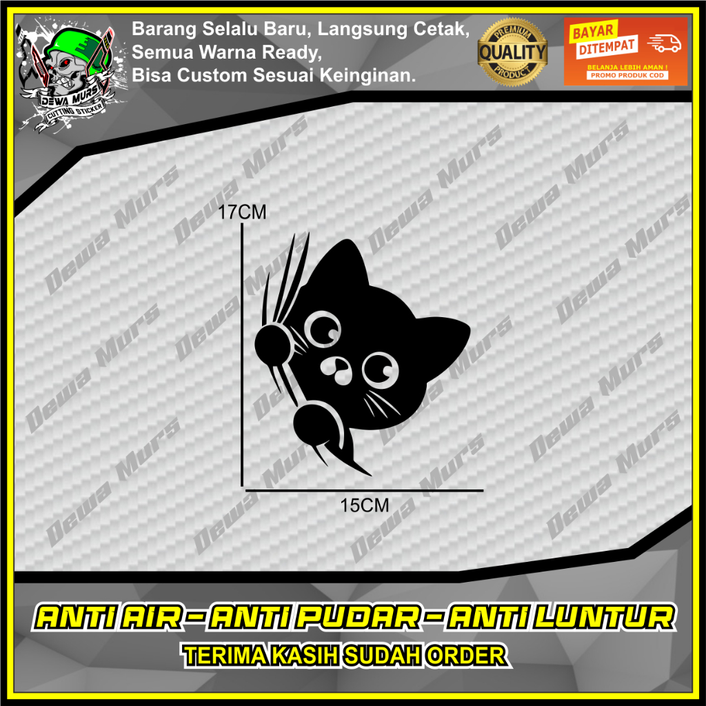 Jual Cutting Sticker ANAK KUCING NGINTIP Sticker Cocok Buat Motor Dan ...