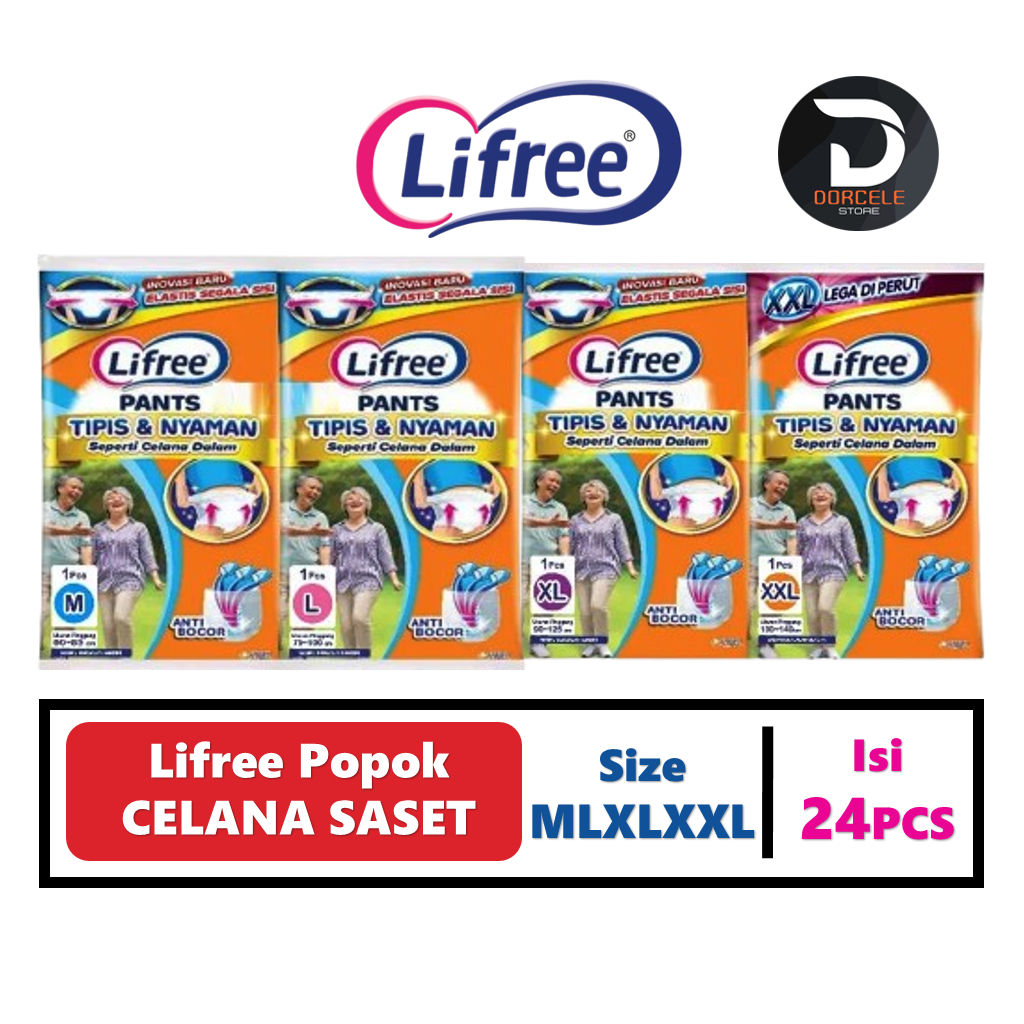 Jual Popok Celana Lansia Lifree M L XL XXL 24 Pcs | Shopee Indonesia