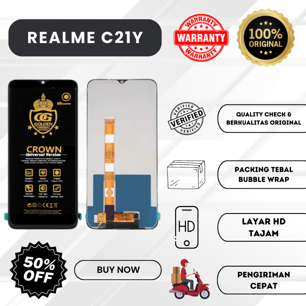Jual LCD REALME C21Y RMX3261/ C25Y RMX3263 TOUCHSCREEN FULLSET COMPLETE ...