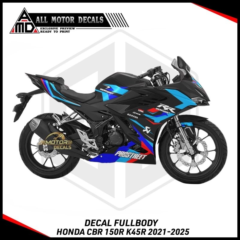 Jual Decal FullBody Honda Cbr 150R New K45r Tricolor / Striping Cbr 150 R Tahun 2021, 2022, 2023 ...