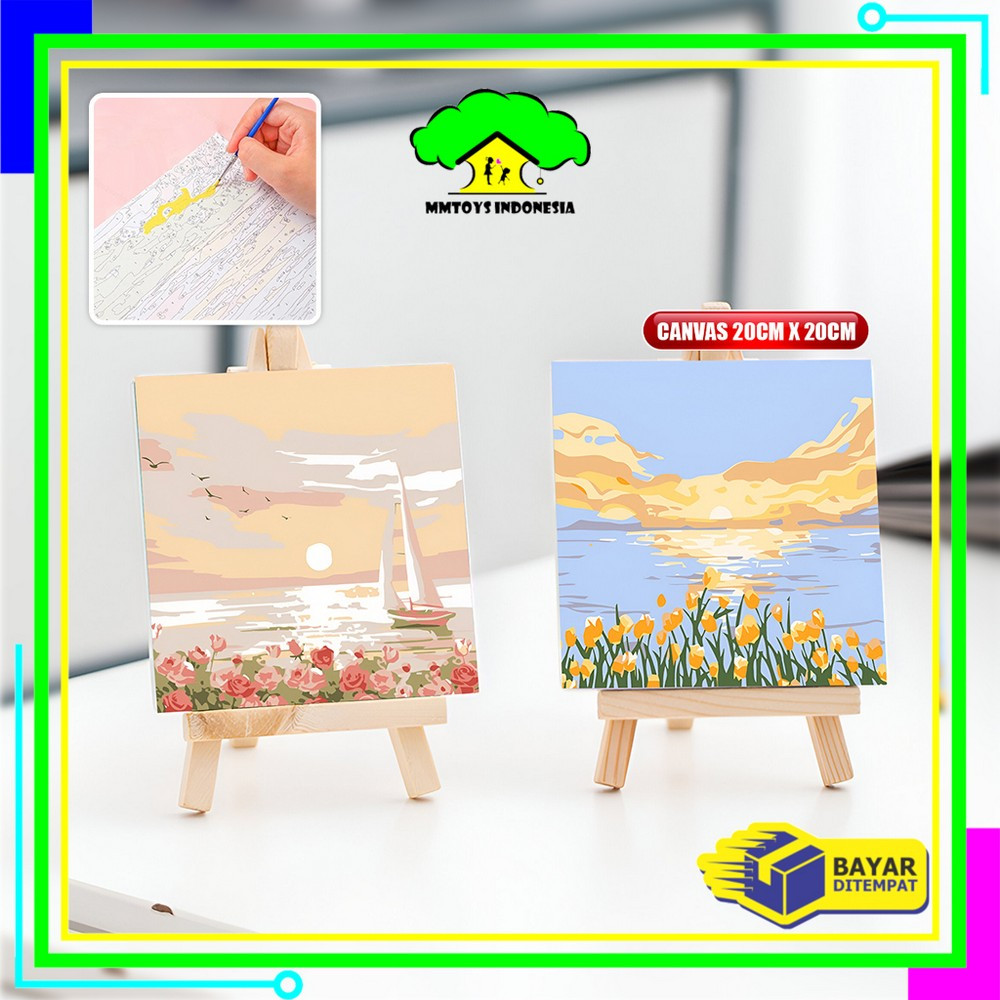 Jual MI-A110 Paint By Number Kit 20x20cm Kanvas Siap Lukis / DIY Canvas ...