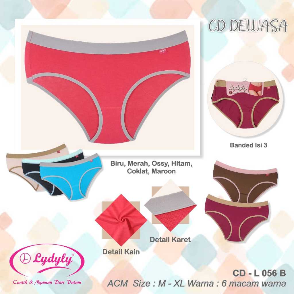 Jual (3PCS) CELANA DALAM LYDYLY 056, CD L056,CD CEWEK LIDILY | Shopee Indonesia