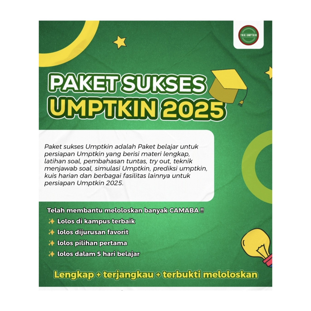 Jual APLIKASI Paket Belajar Umptkin 2025 (TERBUKTI MELOLOSKAN, Tips ...