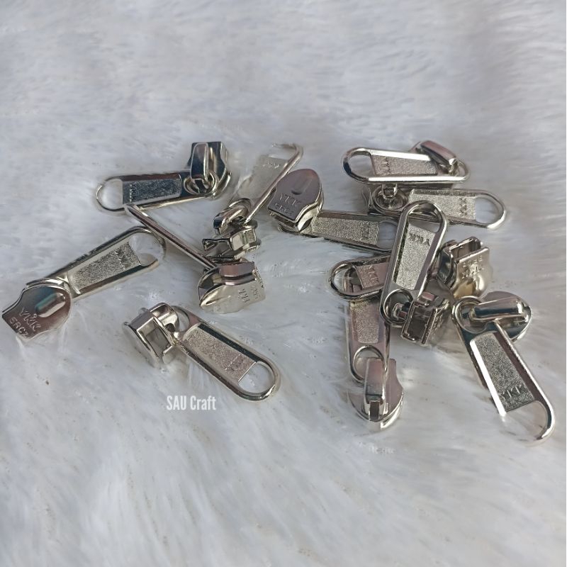 Jual Kepala Resleting / Zipper YKK Warna Nikel Gigi Plastik / Coil No ...