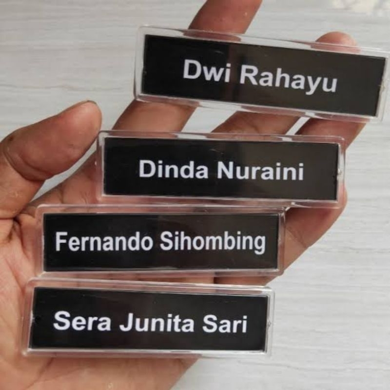 Jual Name Tag Akrilik Insert Paper | Papan Nama | Pin Nama | Shopee ...