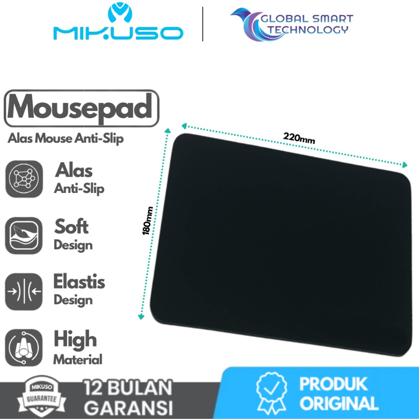 Jual Mouse pad pengalas mouse mp 118 polos hitam simple minimalis ...