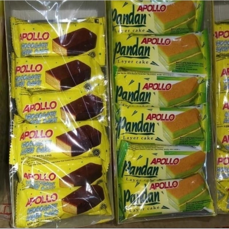 Jual Apollo Layer Cake - Kek Lapis Rasa Pandan / Cokelat 432 gr ...